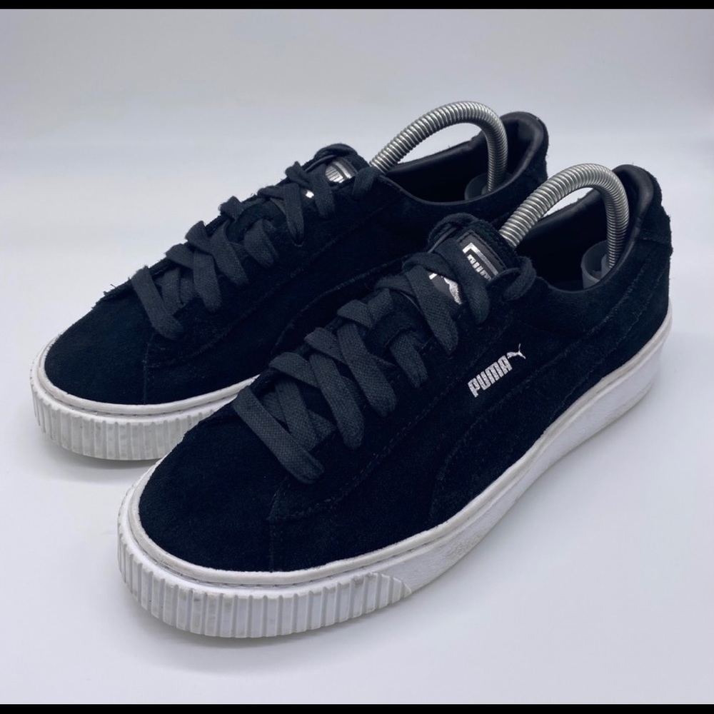 Puma Suede Black & White Platform Sneakers - Gem